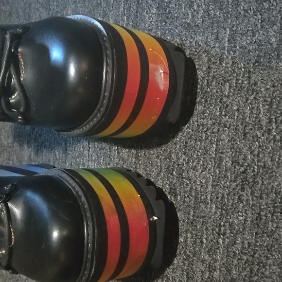 Dolls Kill | Shoes | Dolls Kill Black Platform Boots With Rainbow Sole ...